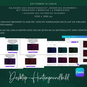 Desktop Wallpaper Template Editable Customizable Calendar Organizer ...