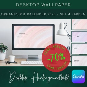 Desktop Wallpaper Template Calendar Organizer Customizable Editable ...