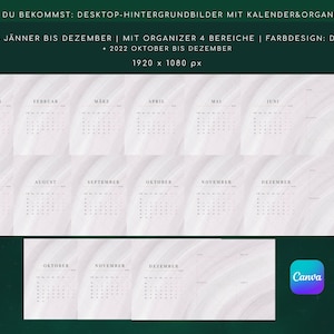 Desktop Wallpaper Template Calendar Organizer Customizable Editable ...