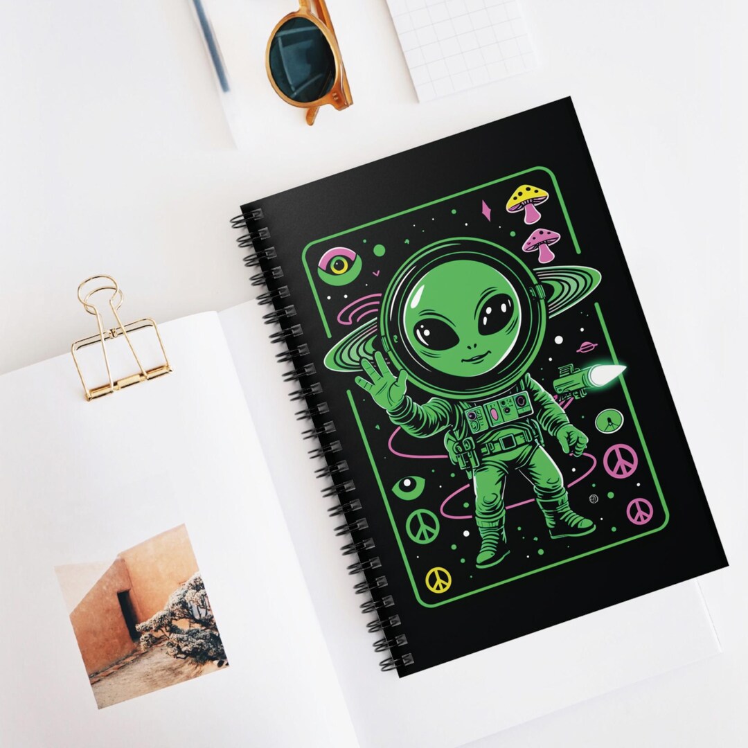 Cosmic Alien Spiral Notebook, Space Theme Stationery - Etsy