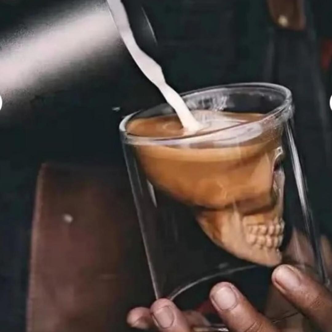 Skull Designed Coffee Espresso Cocktail Glass Crystal Skull Double ...