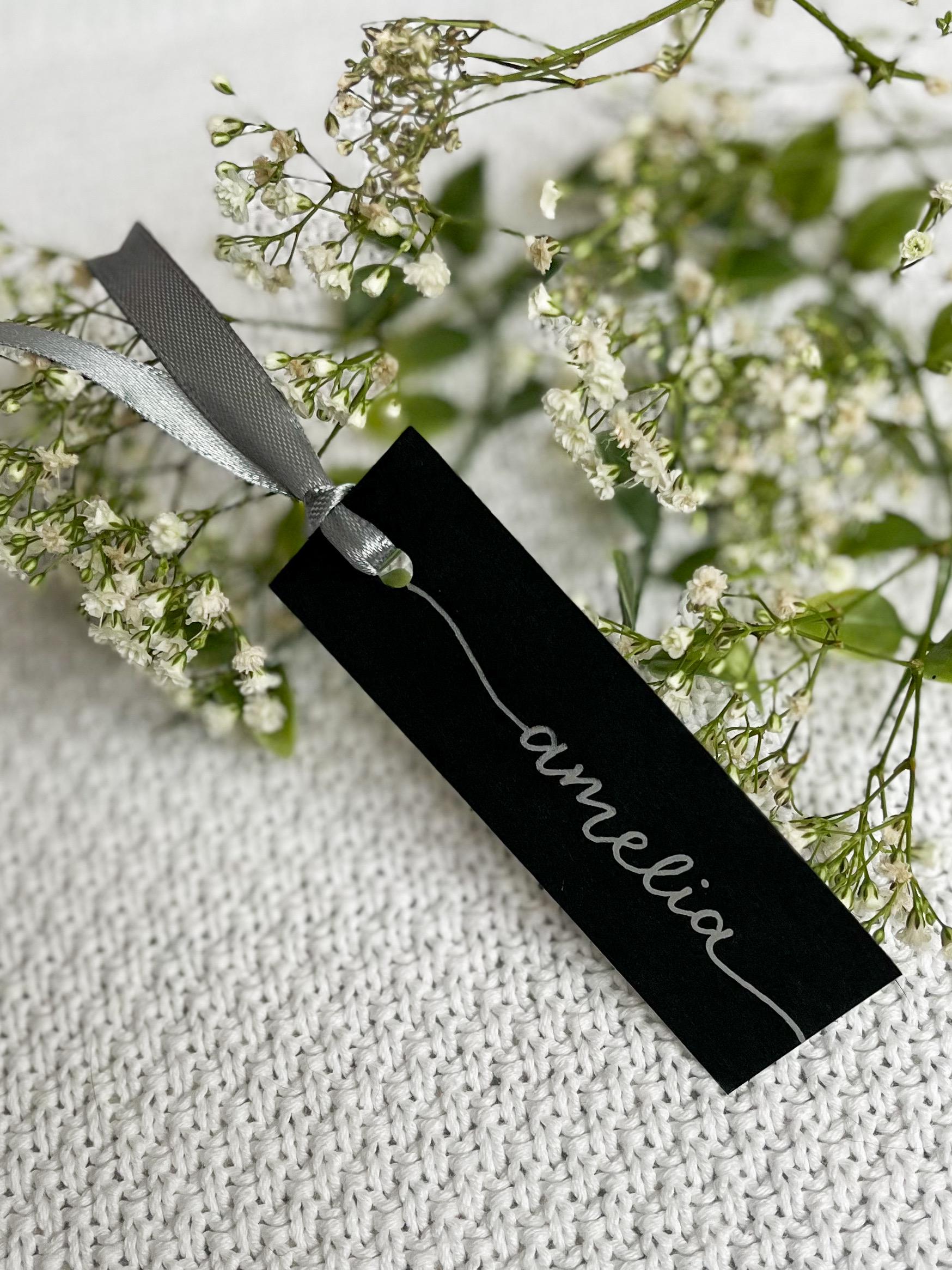 Handwritten Name Cards With Ribbon - Black - Etsy UK