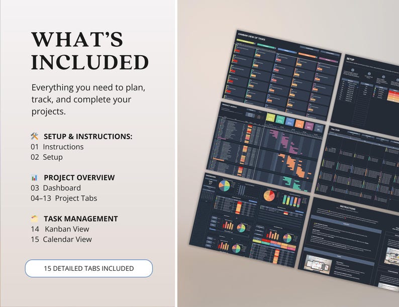 Project Manager Planner Multi Project Management Template Gantt Chart ...