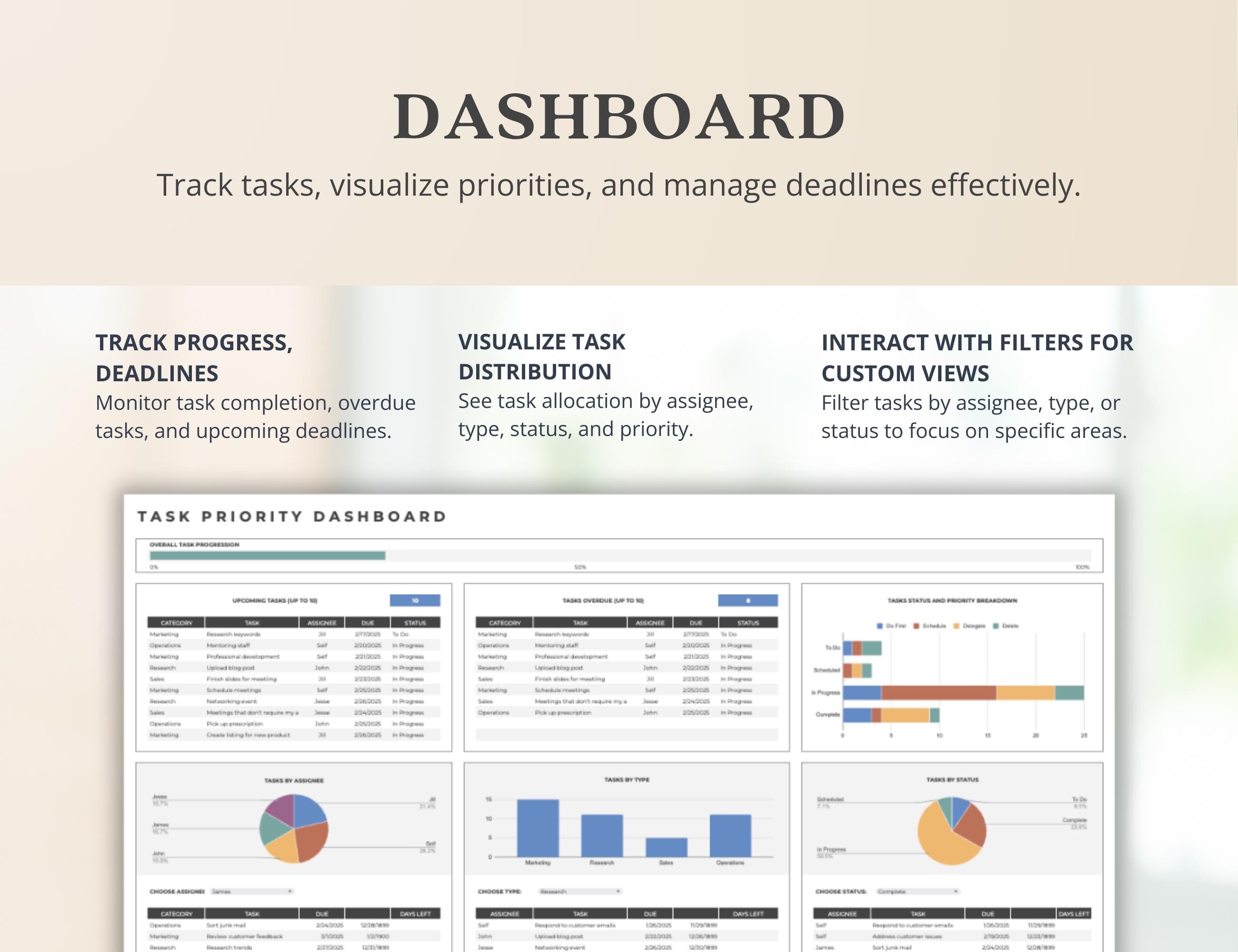 Task Manager Google Sheet Task Tracker Management Priority Matrix ...