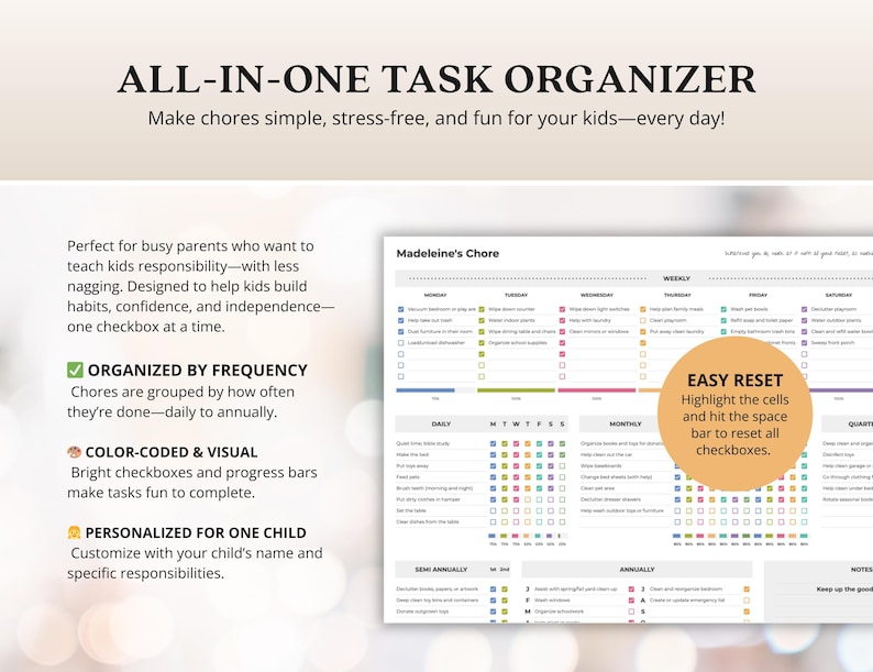Printable Chore Chart for Kids Routine Chart for Kids Template Chore ...
