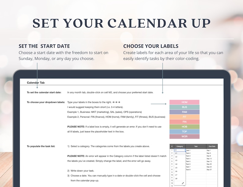 Busy Mom Planner Digital Calendar Template Editable Chore Chart for ...