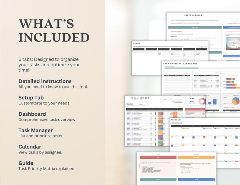 Task Manager Google Sheet Task Tracker Management Priority Matrix ...