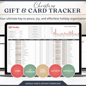 Christmas Gift Tracker Spreadsheet Budget Tracker Google Sheets Holiday ...