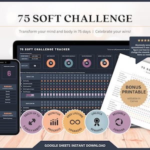 75 Soft Tracker Planner Fitness Tracker Google Sheets 75 Soft Fitness ...
