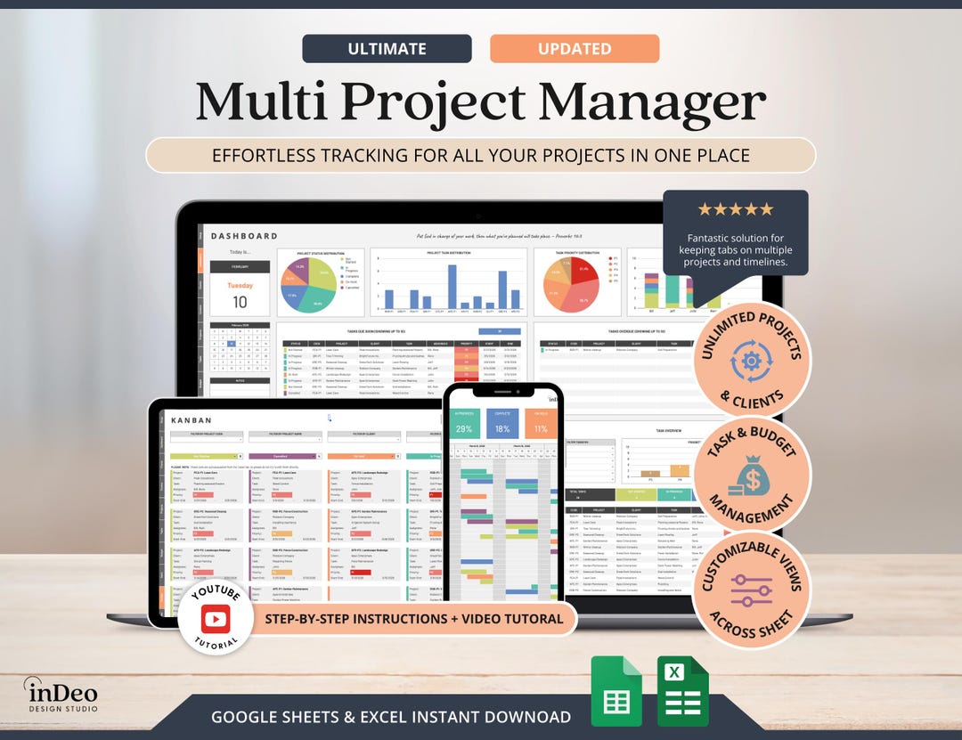 Multi Project Management Tracker Template for Small Business Client ...