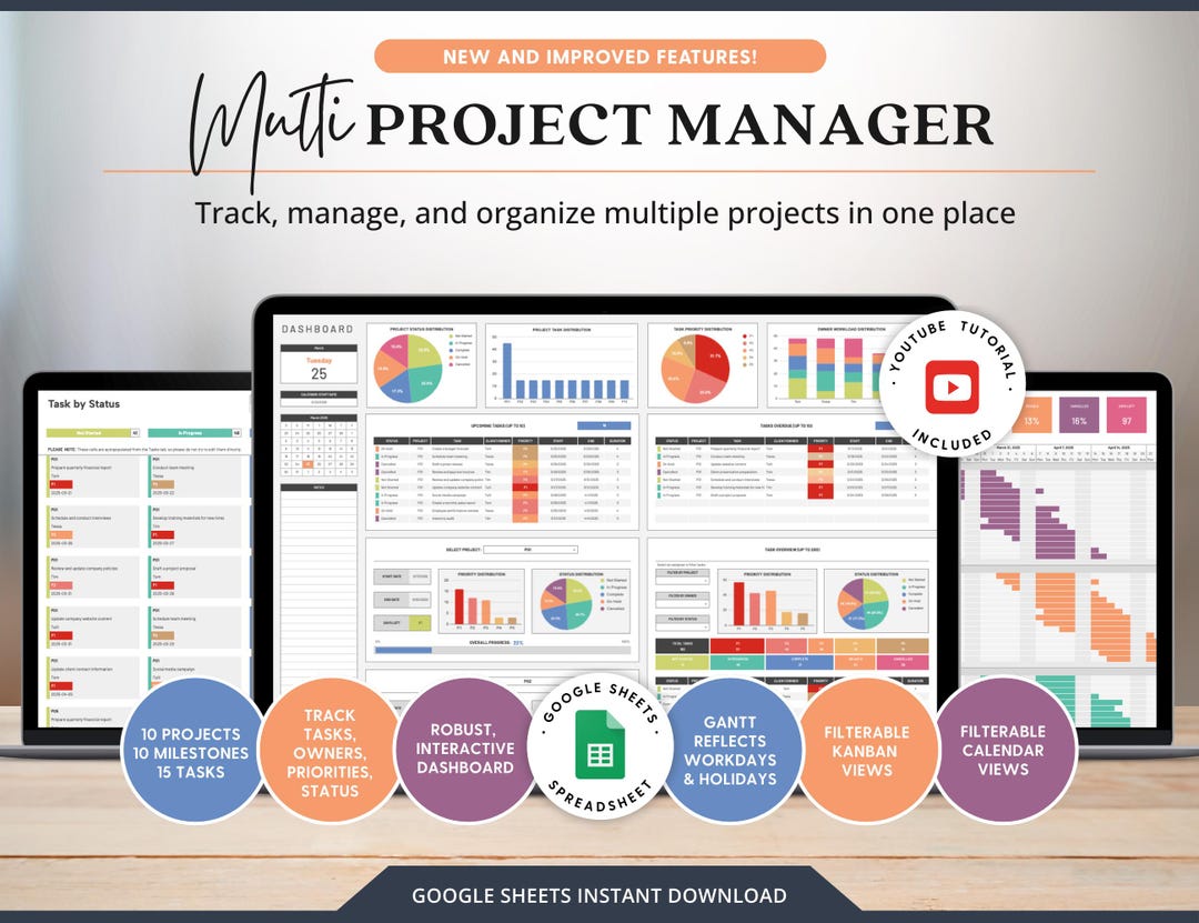 Multi Project Management Template for Business Bundle Template Small ...