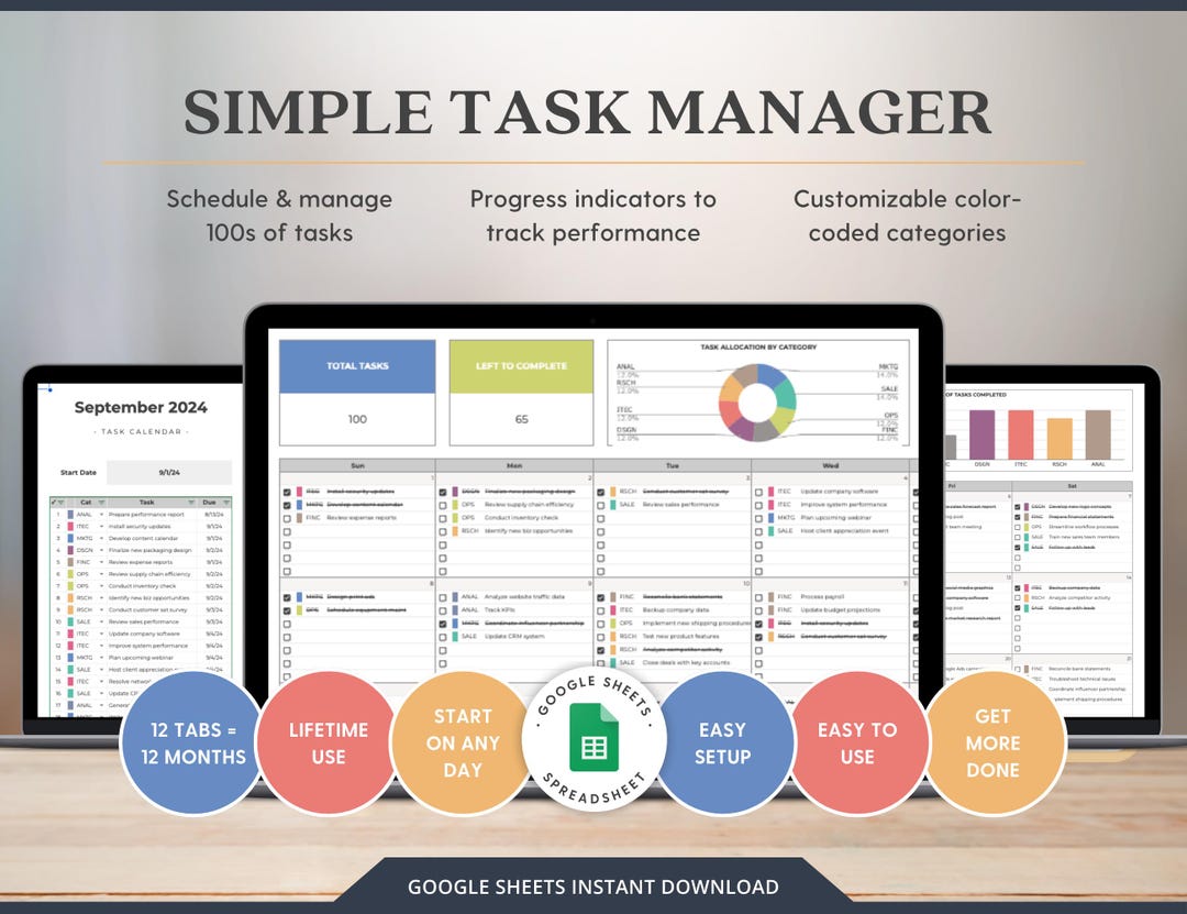 Task Tracker Google Sheets Business Tracker Spreadsheet for Small ...
