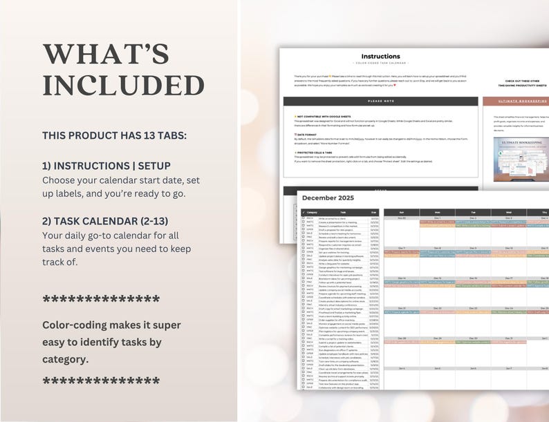 2026 Calendar Task Calendar Color-coded Smart Calendar Goal Planner ...