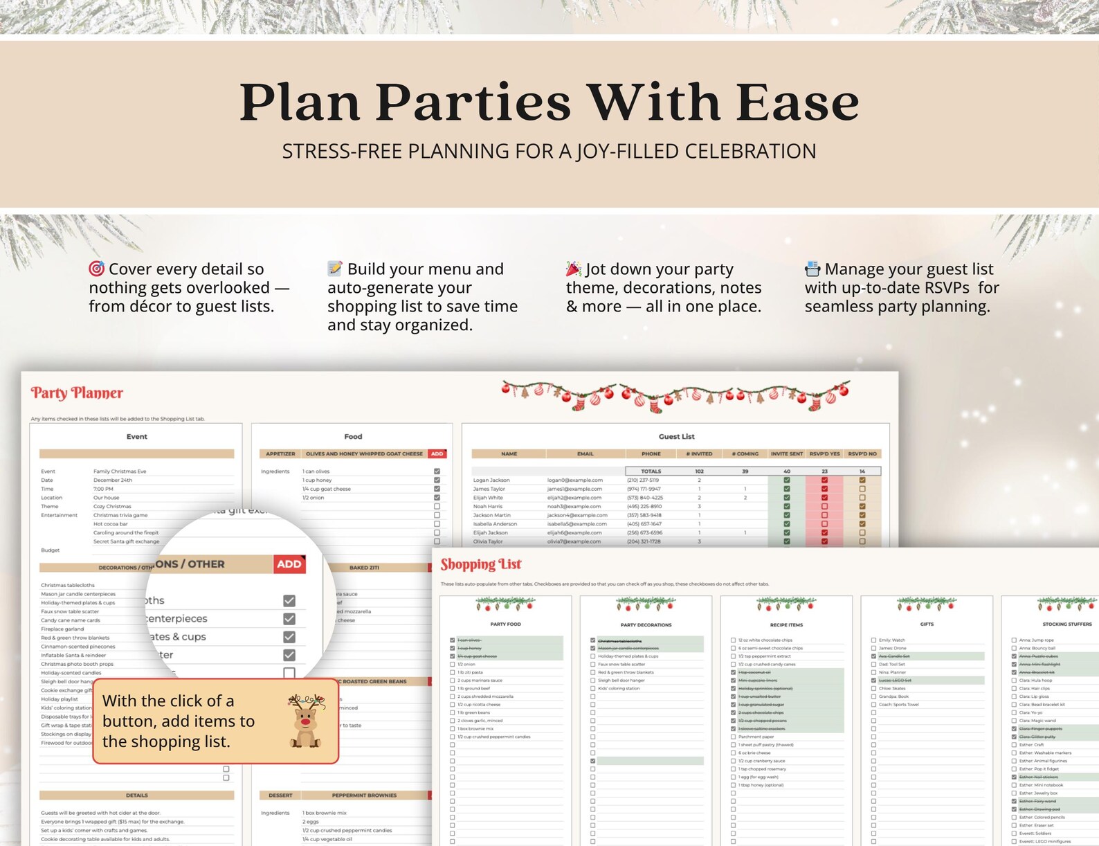 Christmas Organizer Template Google Sheets Gift Tracker Spreadsheet ...