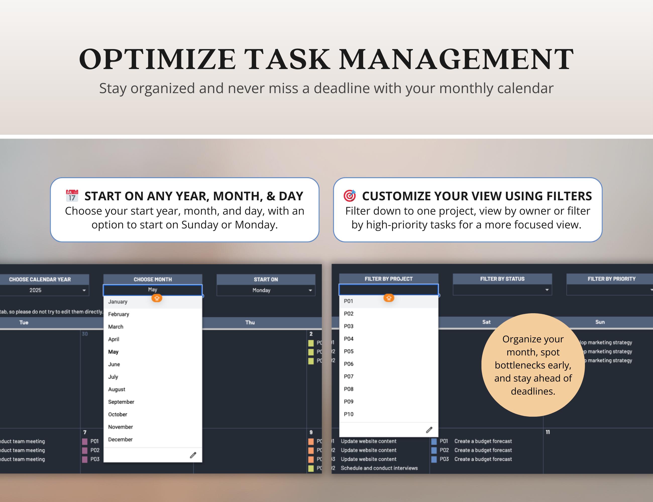 Project Manager Planner Multi Project Management Template Gantt Chart ...