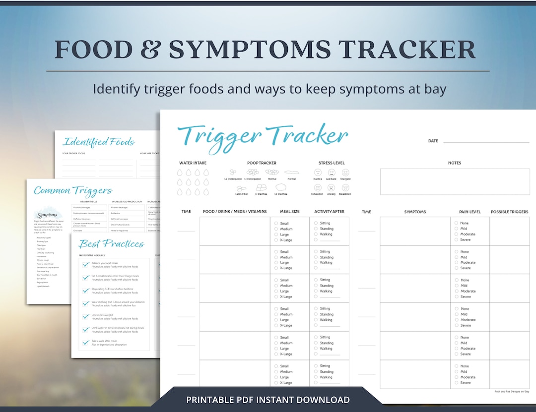 Food Diary Printable Journal Pages Digital Downloadable Templates ...