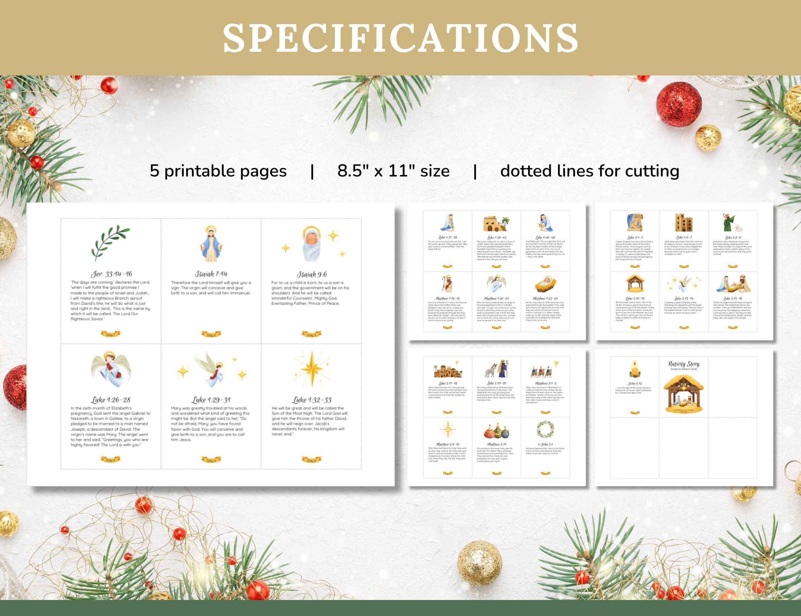Christian Advent Calendar Cards, Adult Advent Calendar, Advent Calendar ...