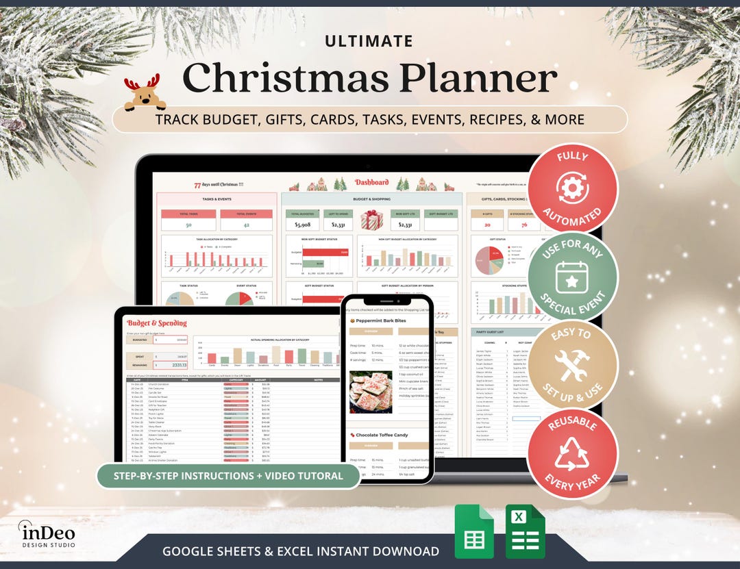 Christmas Organizer Template Google Sheets Gift Tracker Spreadsheet ...