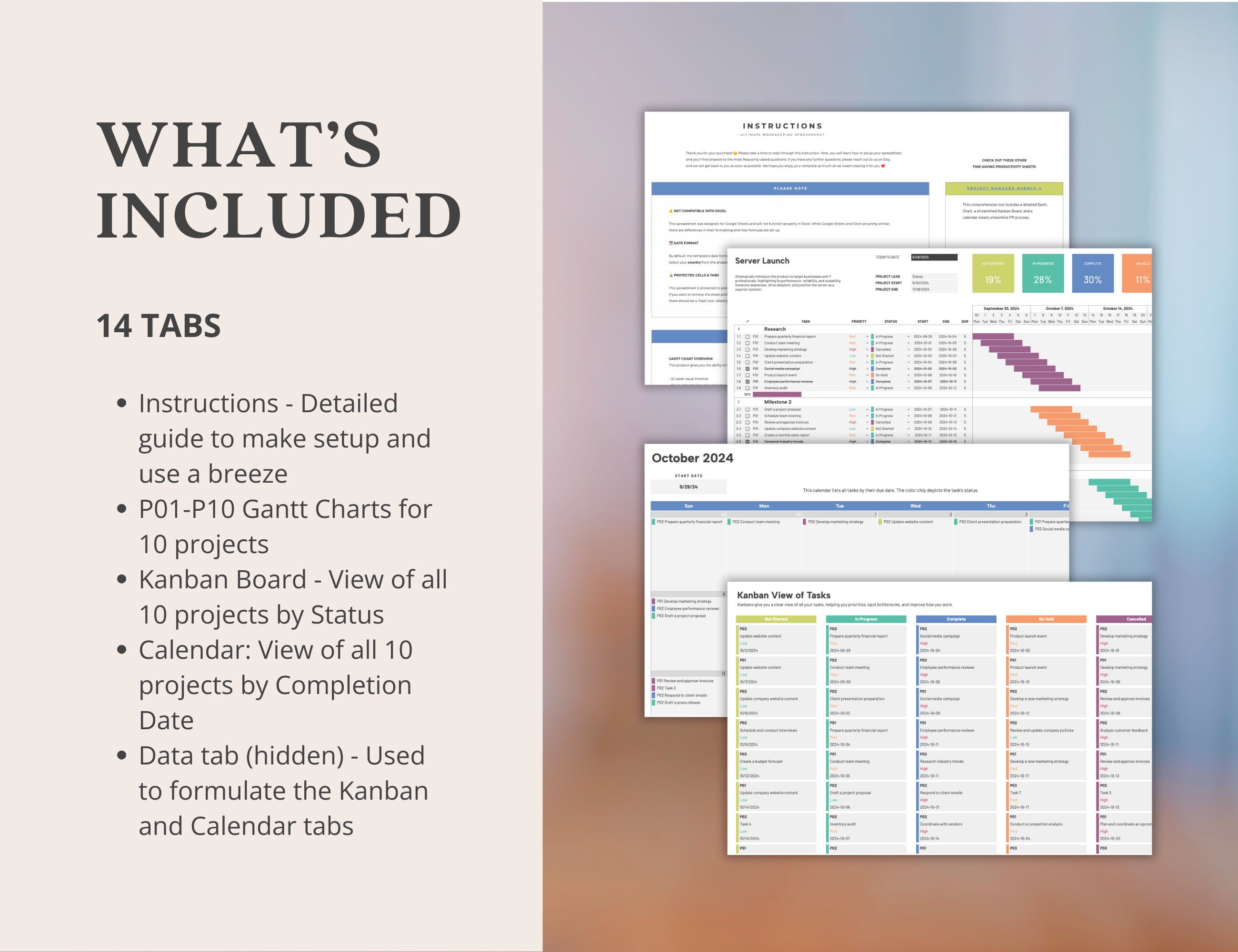 Multi Project Management Template for Business Bundle Template Small ...