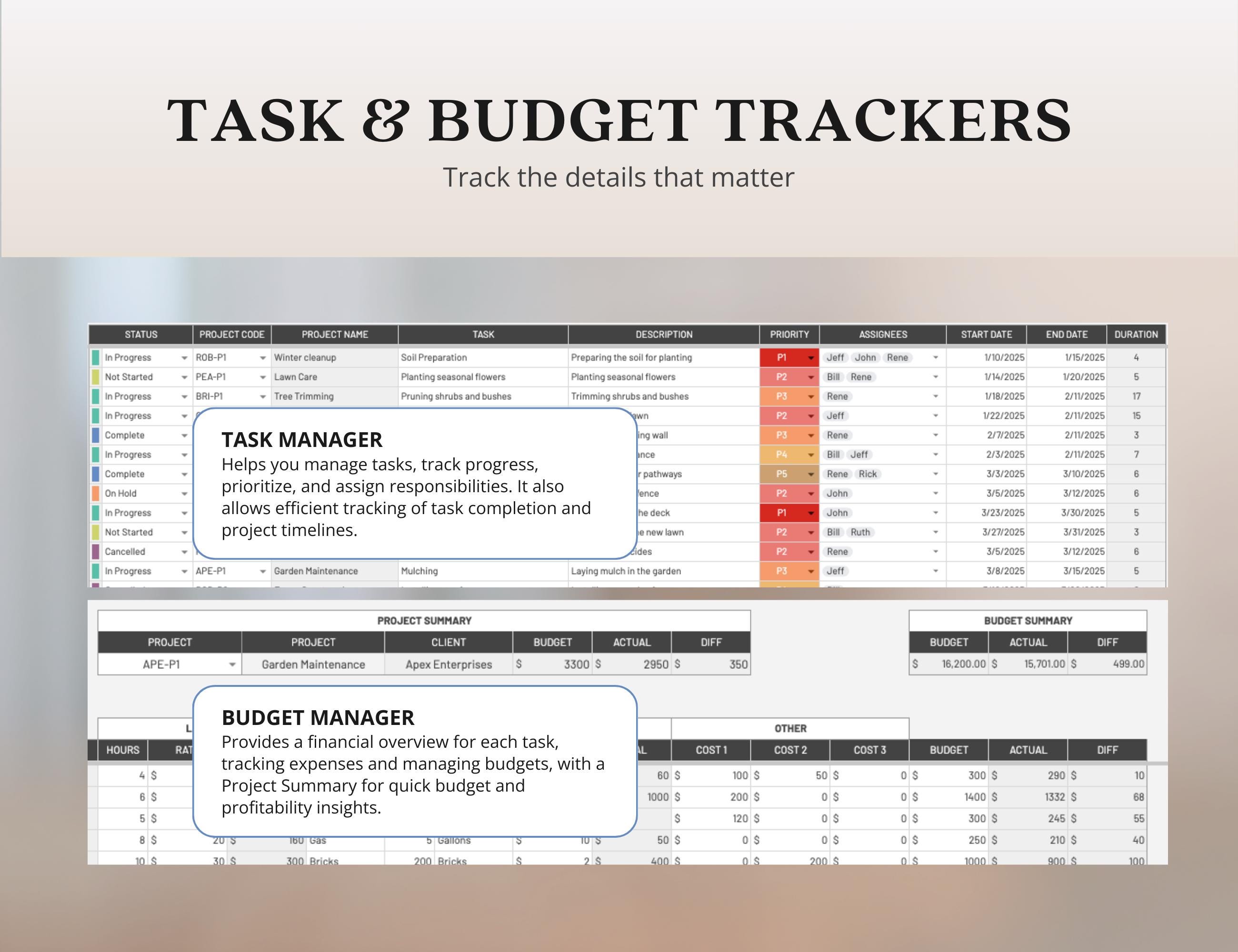 Multi Project Management Tracker Template for Small Business Client ...