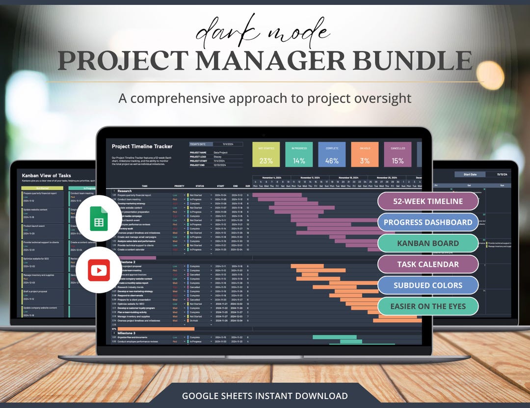 Project Management Template Google Sheet Project Planner Small Business ...