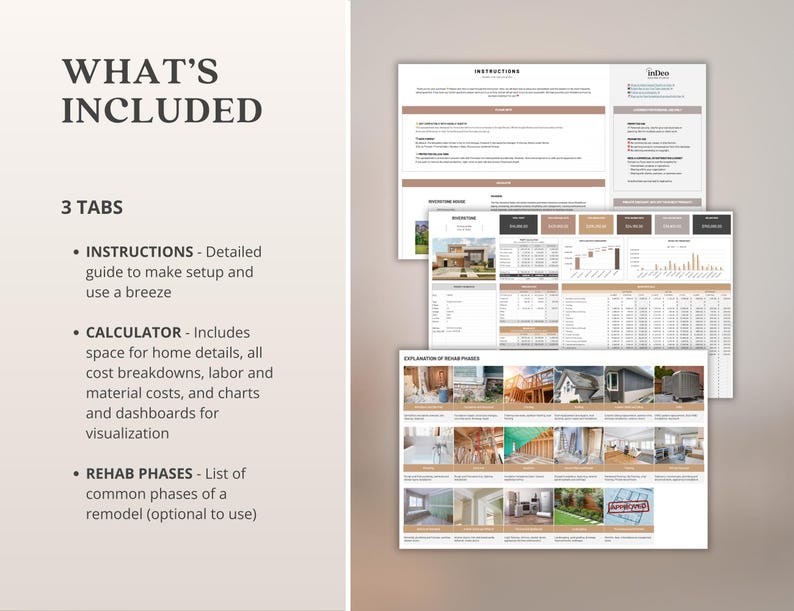 House Flipping Calculator, Profit and Loss Template, Investment Tracker ...
