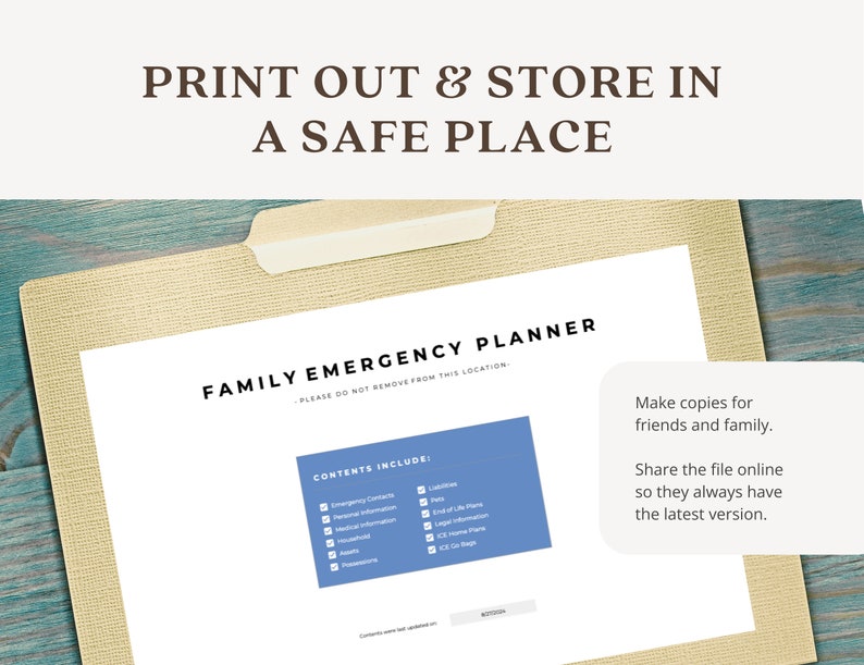 Carpeta de planificación para casos de emergencia por fallecimiento ...