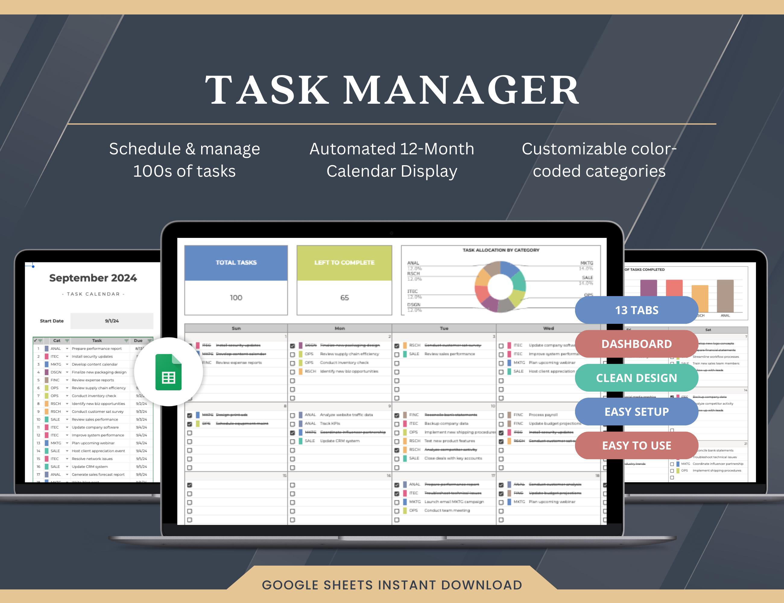 Task Tracker Google Sheets Business Tracker Spreadsheet for Small ...