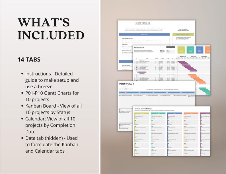 Multi Project Management Template for Business Bundle Template Small ...