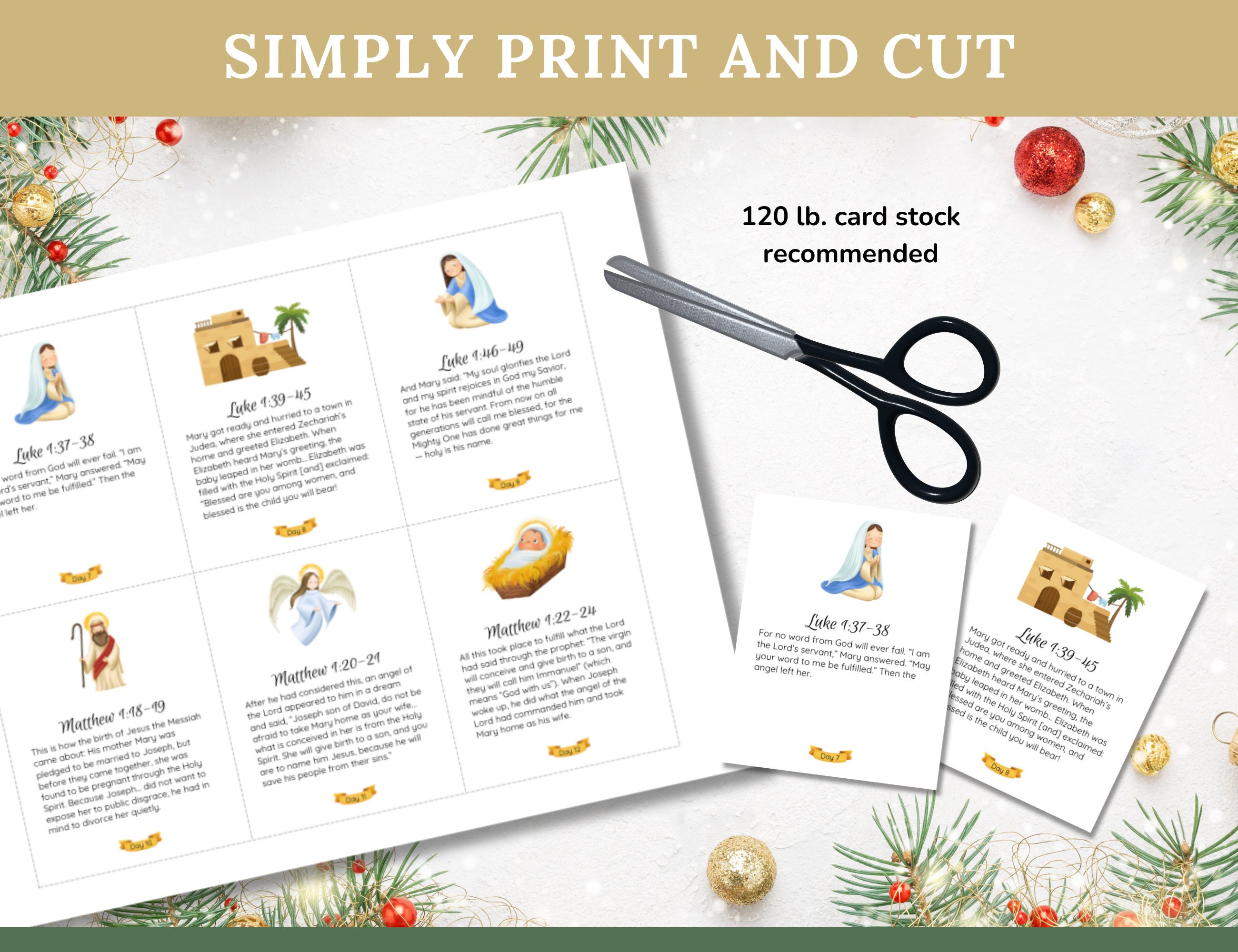 Christian Advent Calendar Cards, Adult Advent Calendar, Advent Calendar ...