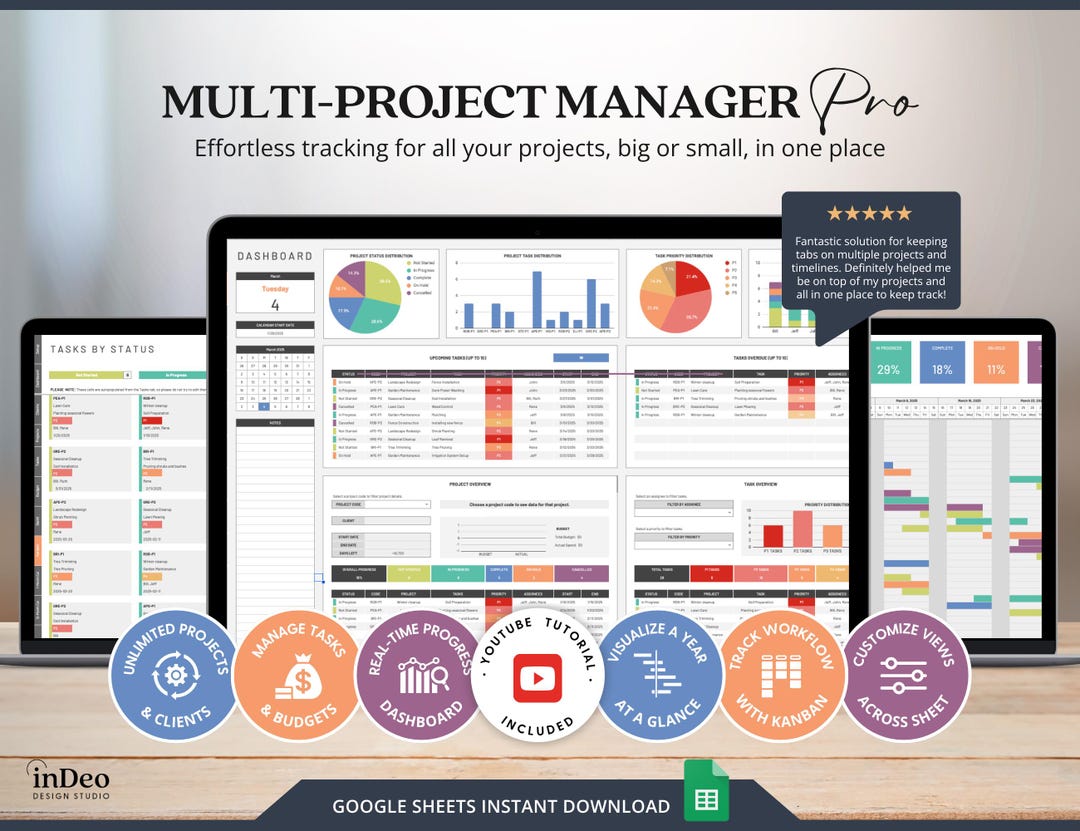 Multi Project Management Tracker Template for Small Business Client ...