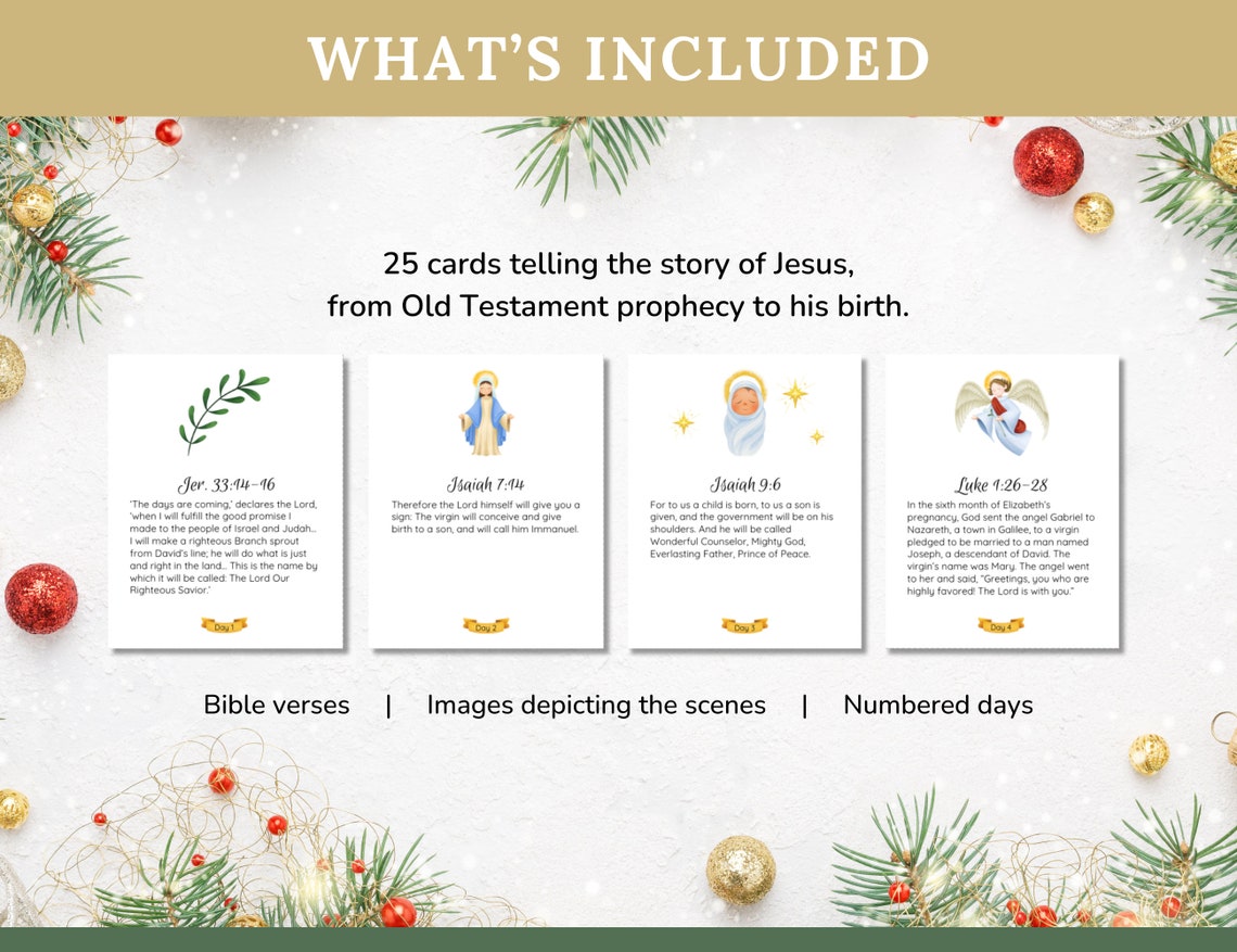 Christian Advent Calendar Cards, Adult Advent Calendar, Advent Calendar ...