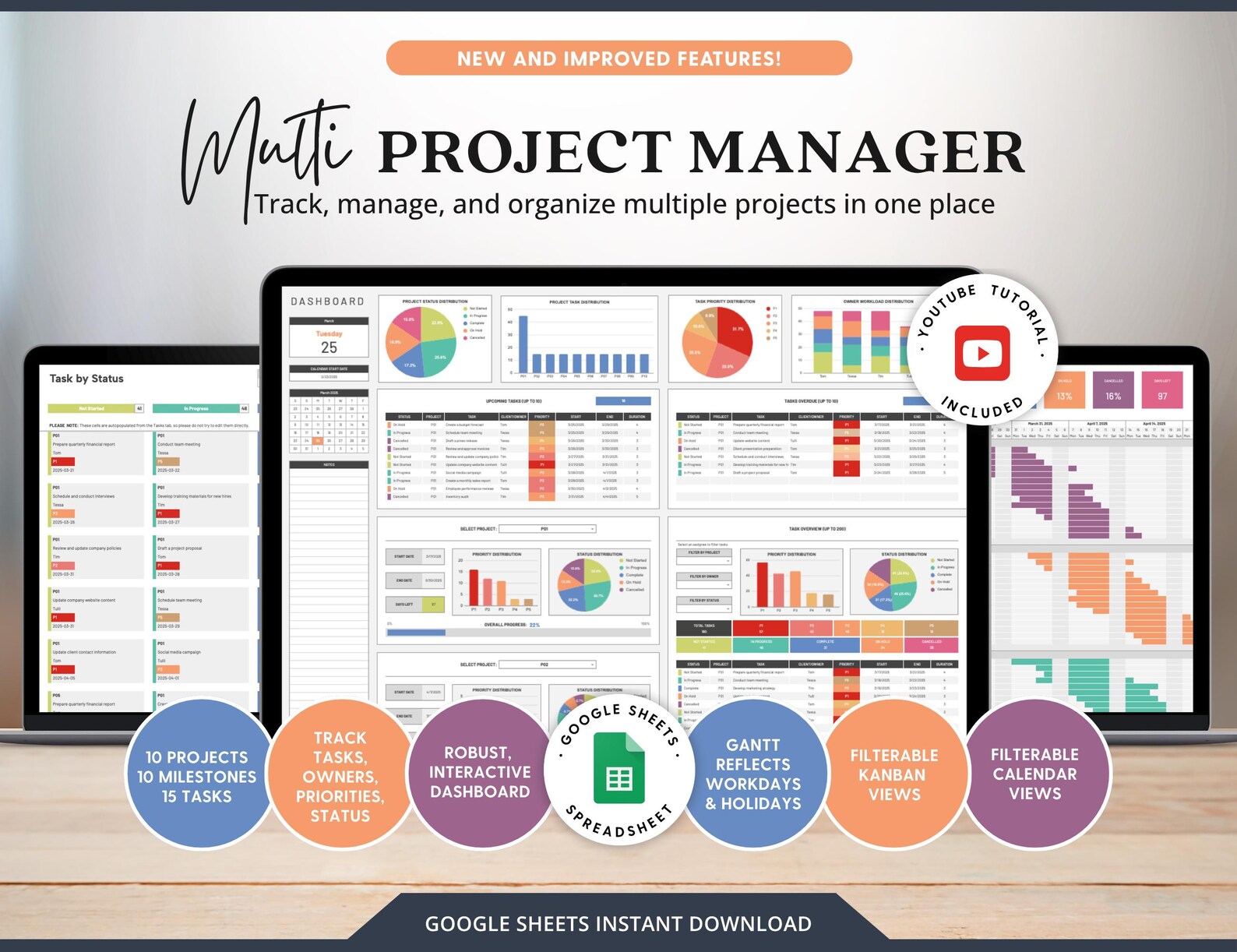 Multi Project Management Template for Business Bundle Template Small ...
