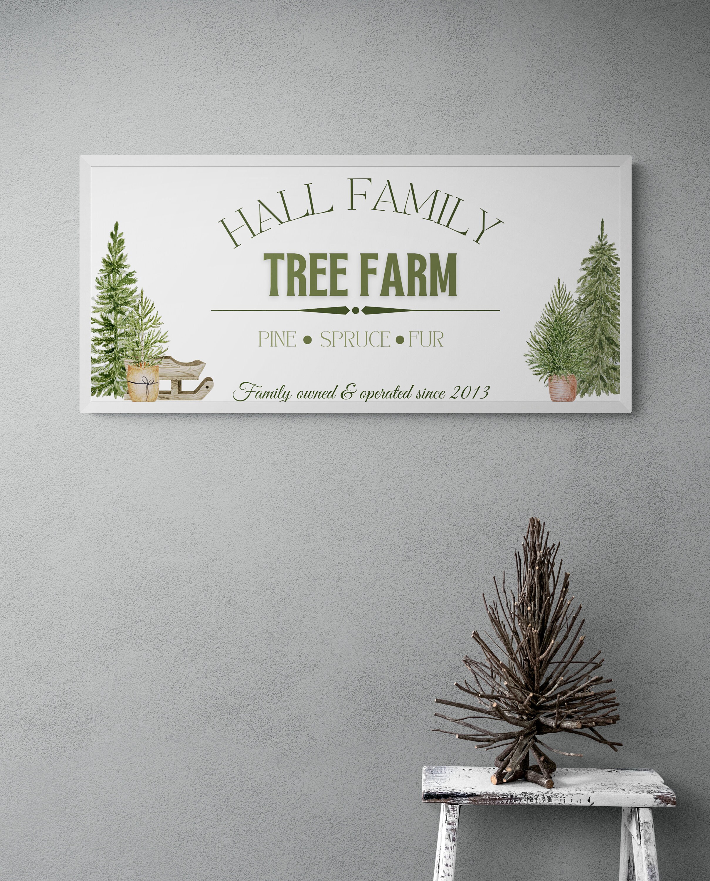 Personalized Family Christmas Tree Farm Sign, Personalized Christmas ...