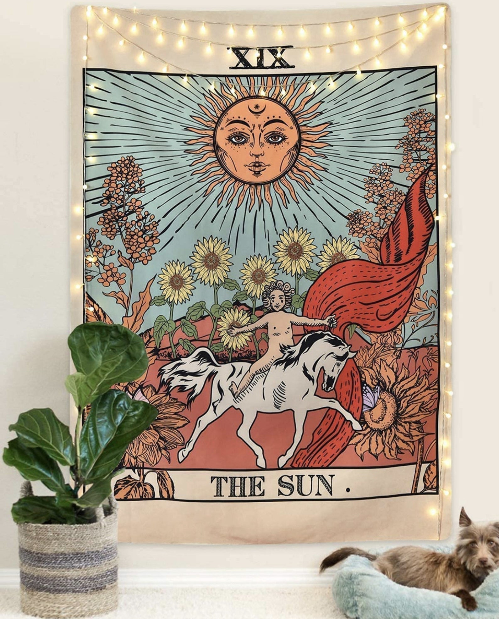 Tarot Tapestry the Sun Tarot Card Tapestry Medieval Europe Mysterious ...