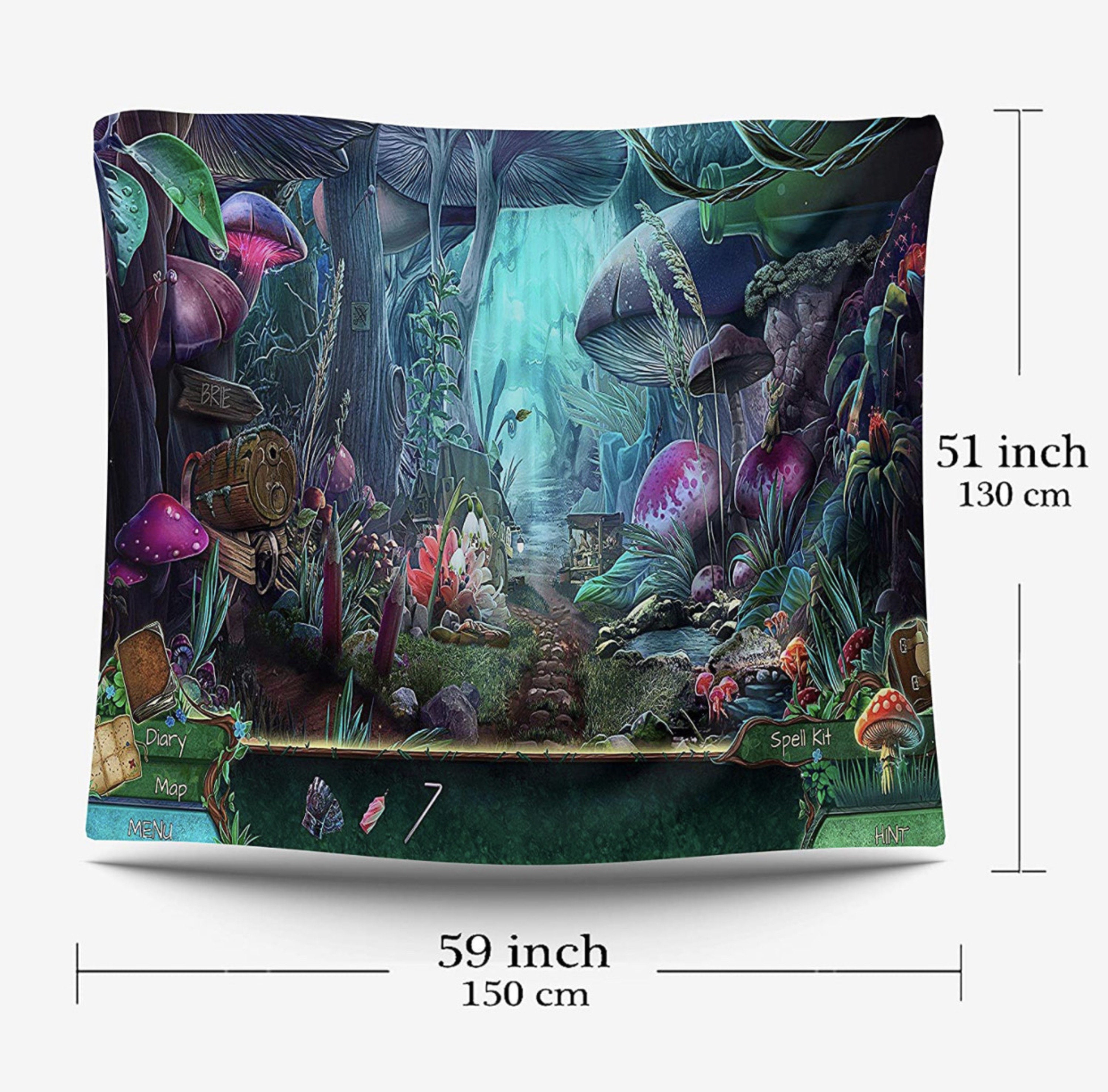 Forest Psychedelic Tapestry, Trippy Wall Tapestry Abstract Mushroom ...