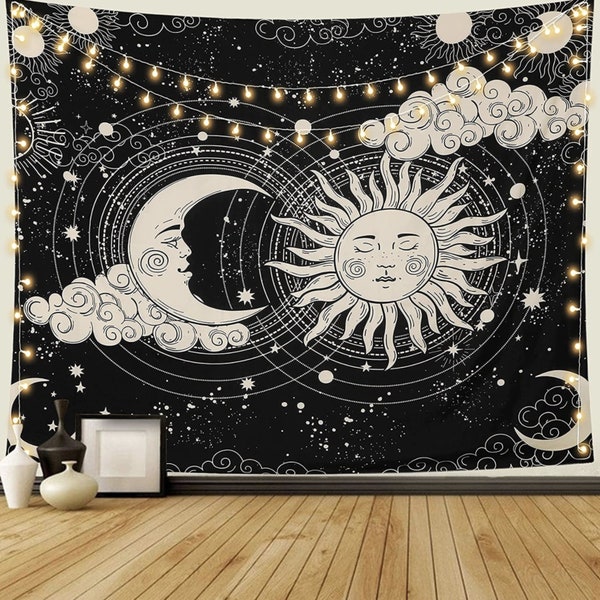 Sun Moon Tapestry - Etsy UK