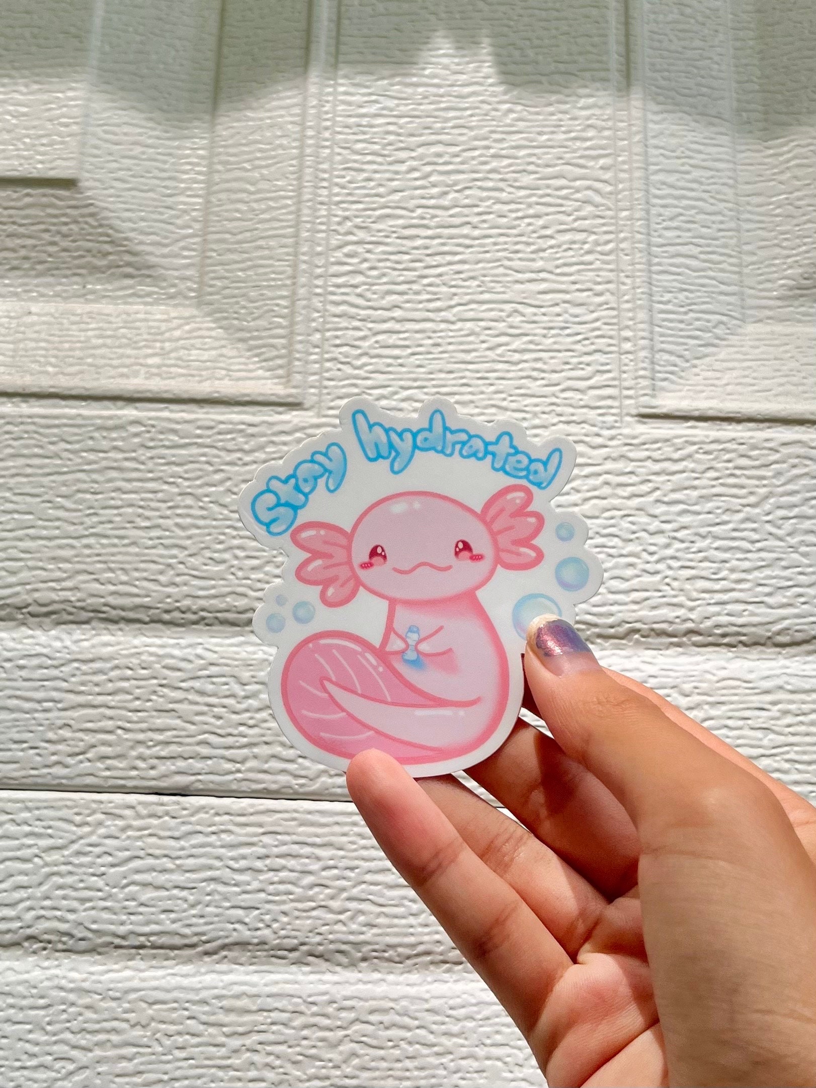 Axolotl Stay Hydrated Vinyl Sticker - Etsy
