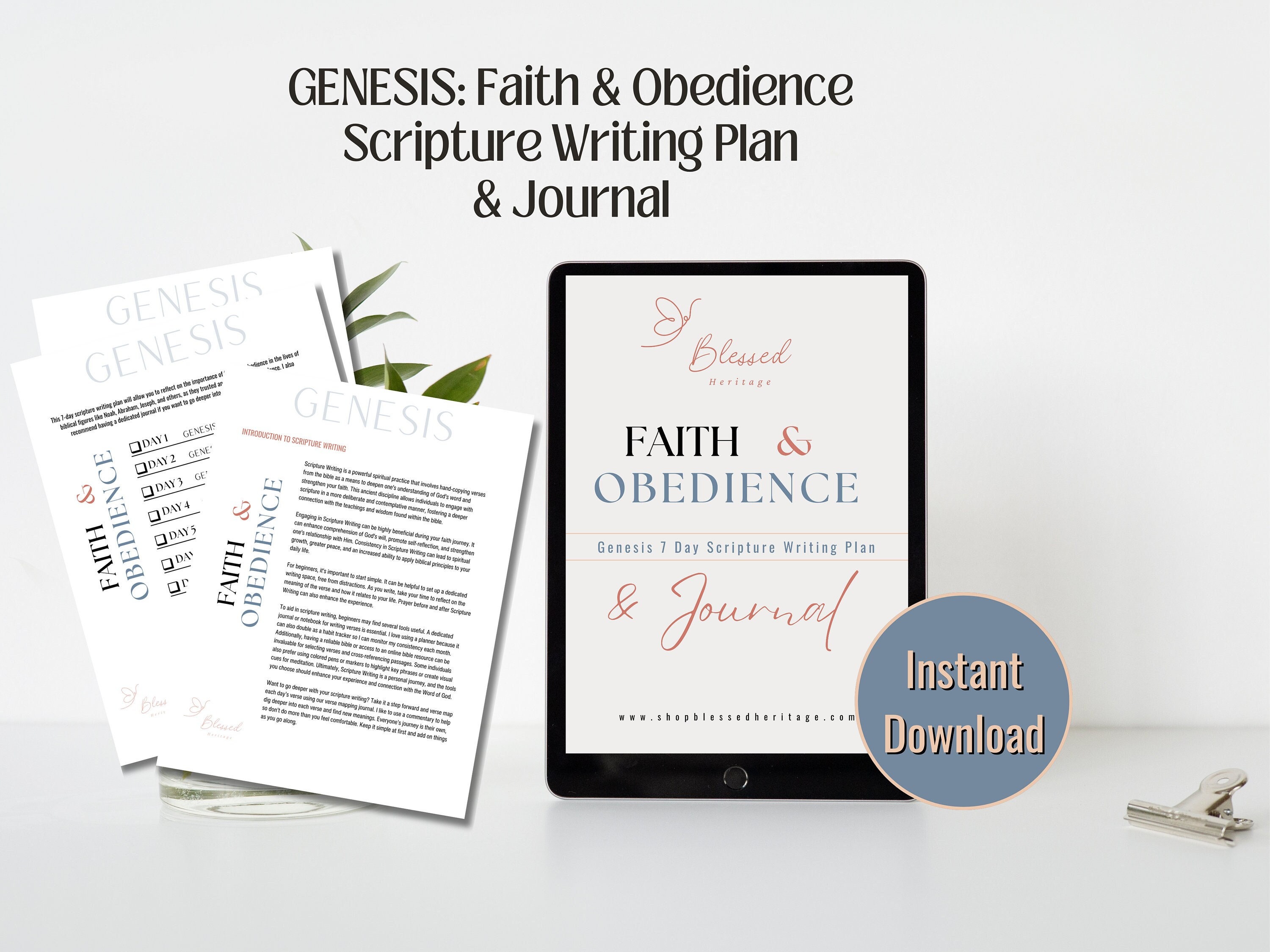 Faith & Obedience Scripture Writing Plan Genesis, Journal, Bible Study ...