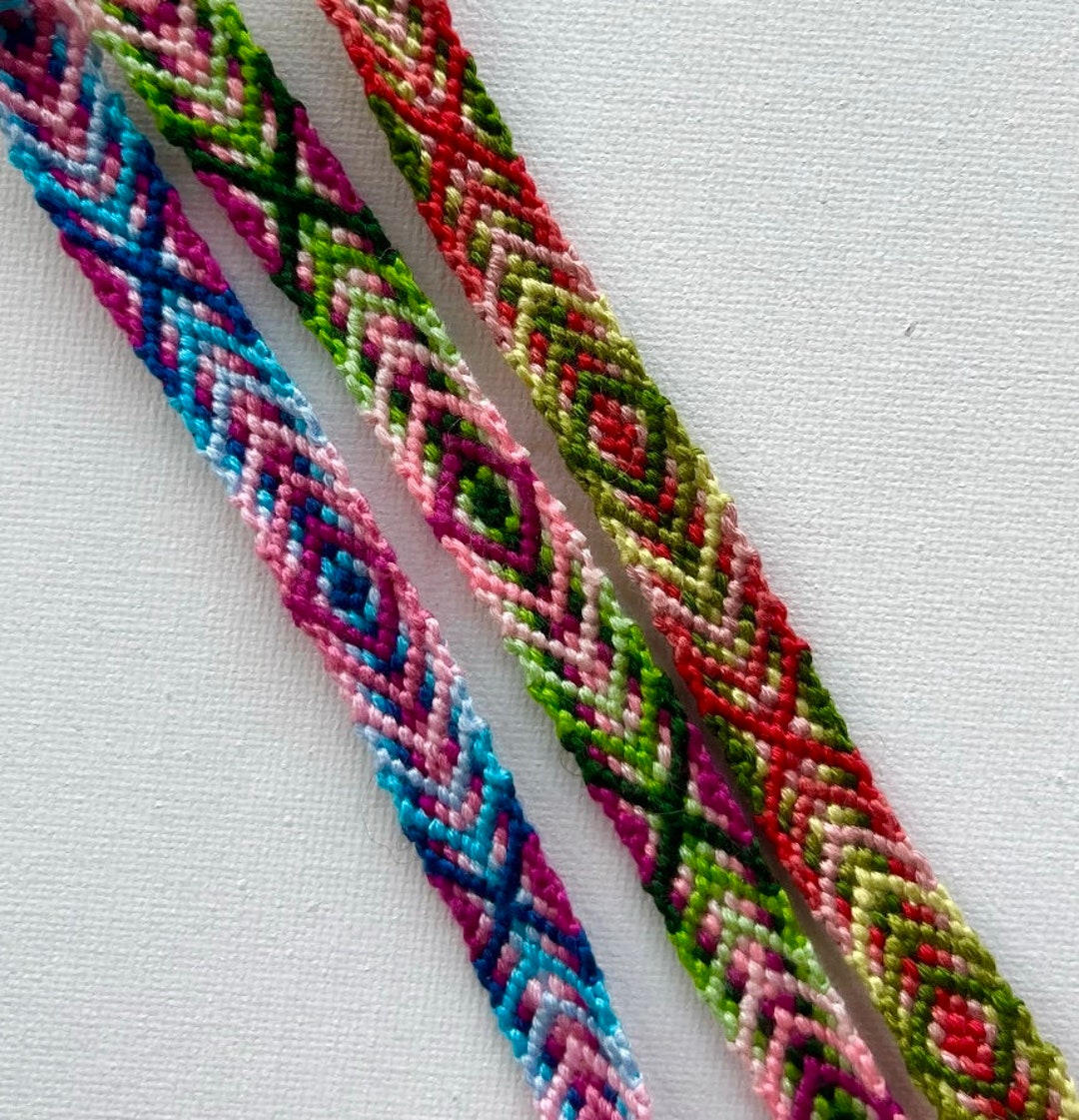 CUSTOM Crossed Diamond, Colorful, String Friendship Bracelet - Etsy