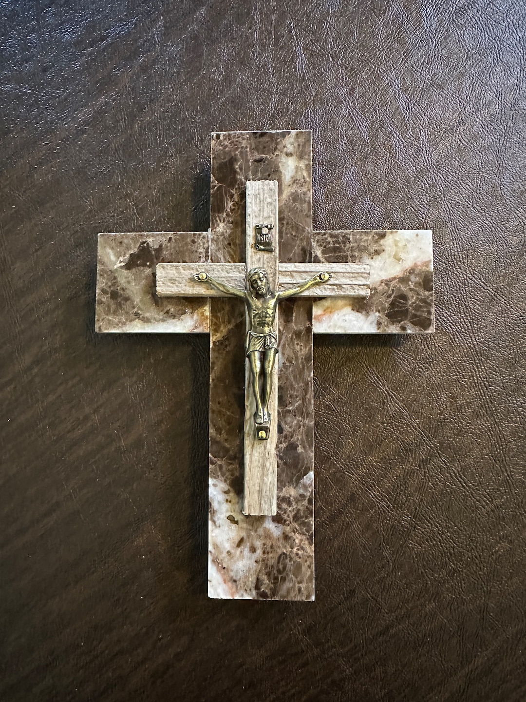 Rustic Stone Wall Cross, Marble Cross Wall Hanging, Cross Art, Crucifix ...