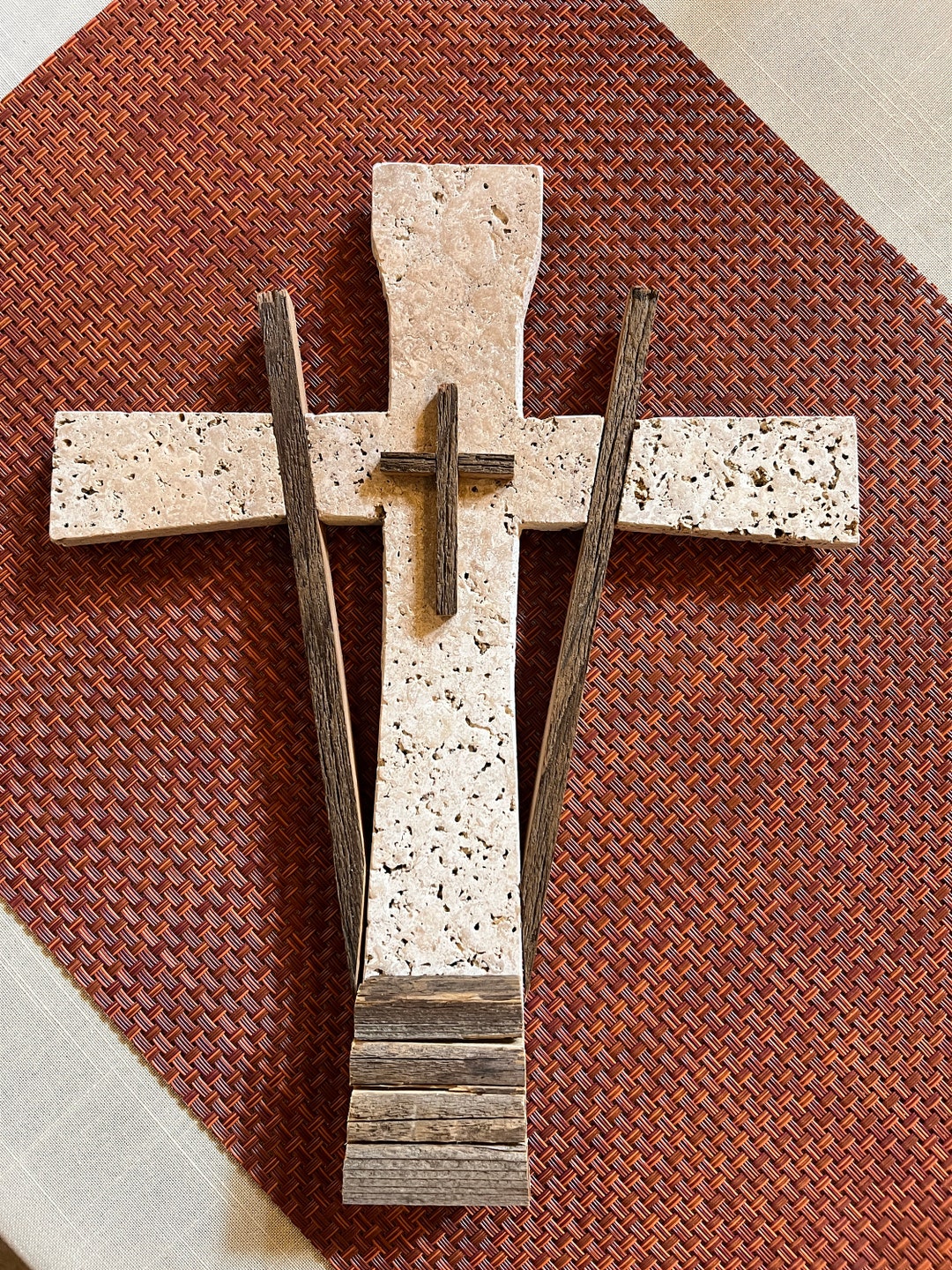 Stone Cross Cross Religious Wall Art Religious Stone Art - Etsy