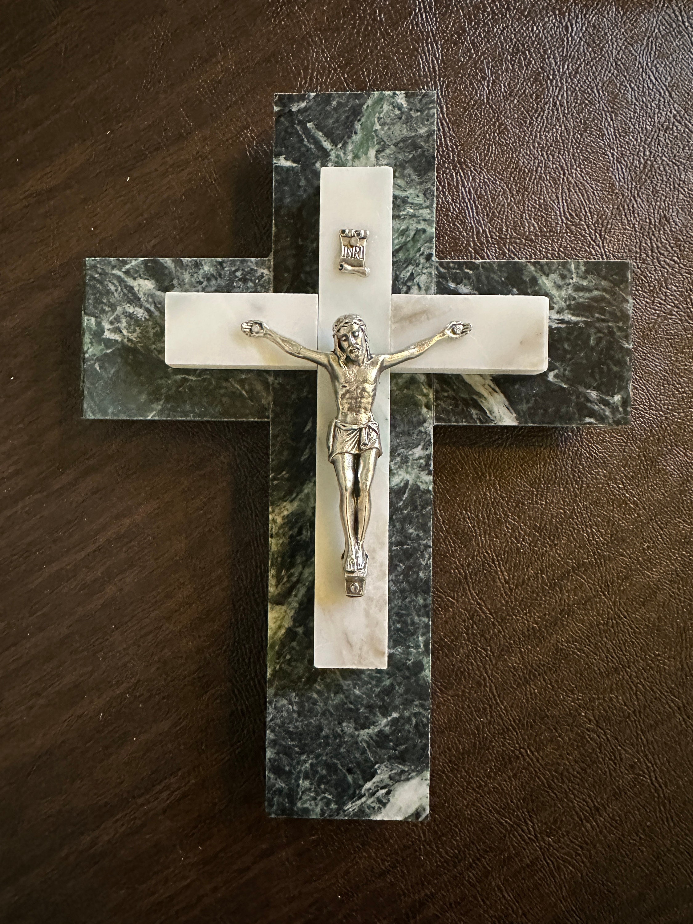 Rustic Stone Wall Cross, Marble Cross Wall Hanging, Cross Art, Crucifix ...