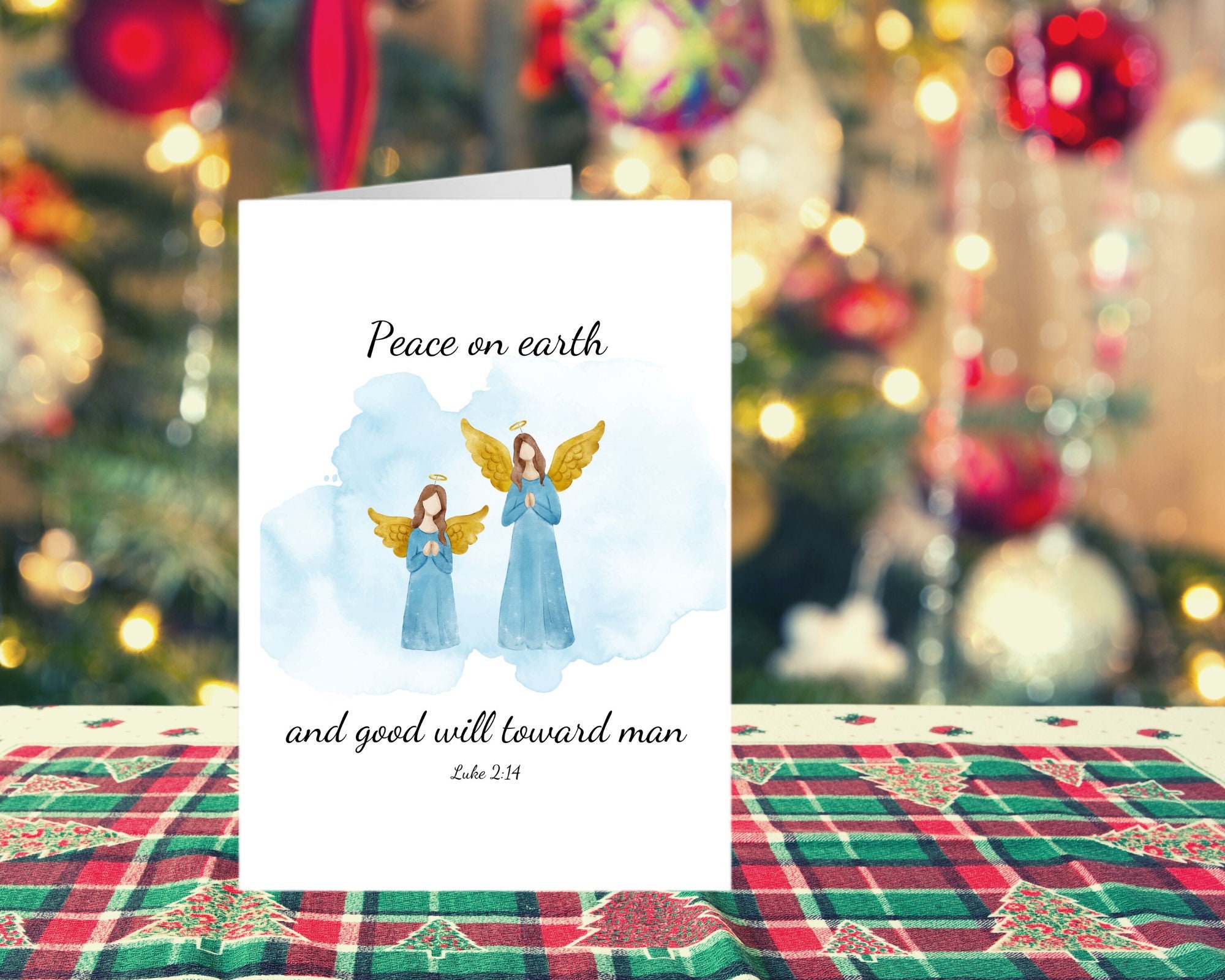 Printable Christmas Card Bible Verse Luke 2:14 Peace on Earth - Etsy