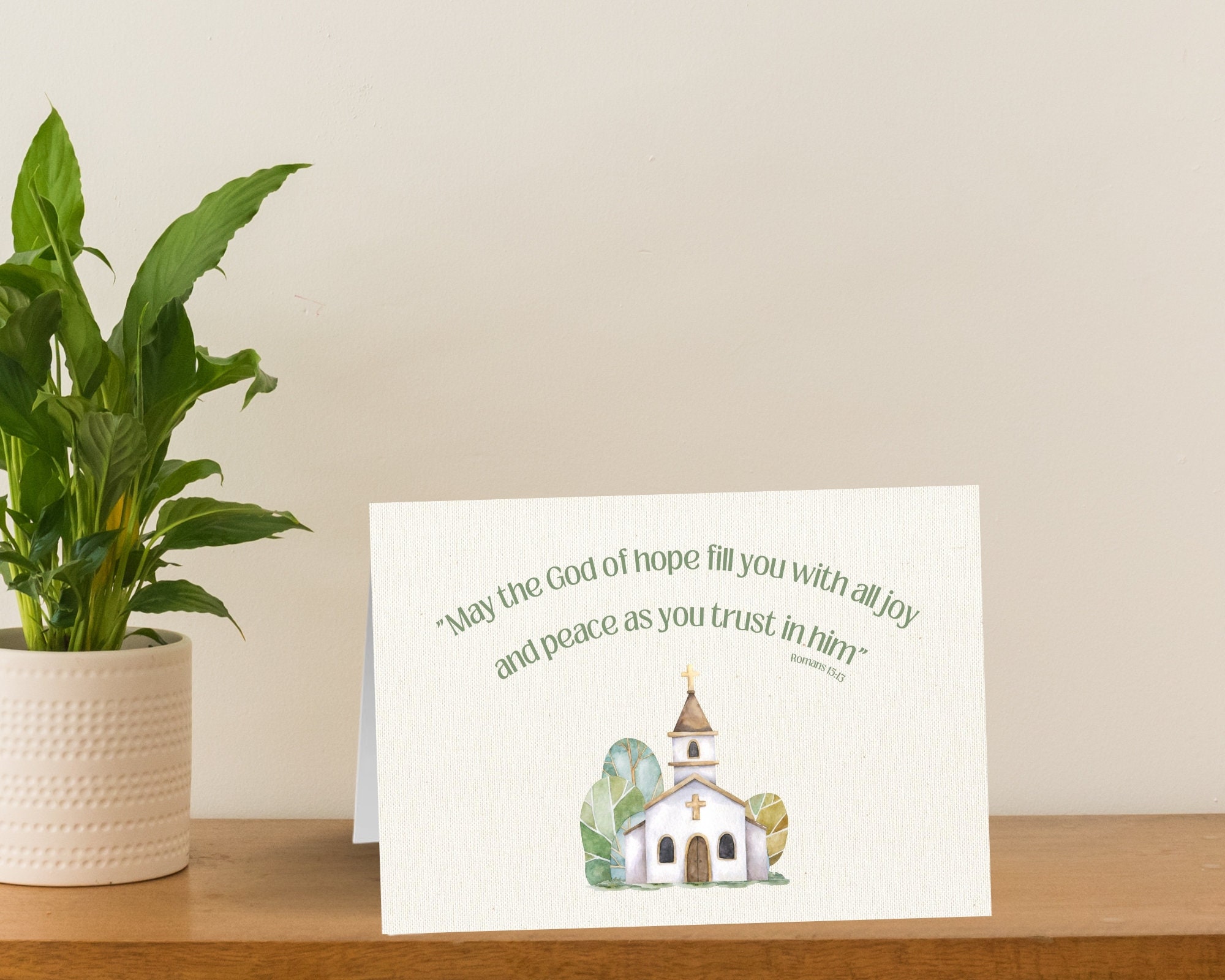 Printable Baptism Christening Romans 15:13 Card for Baby Child Teen ...