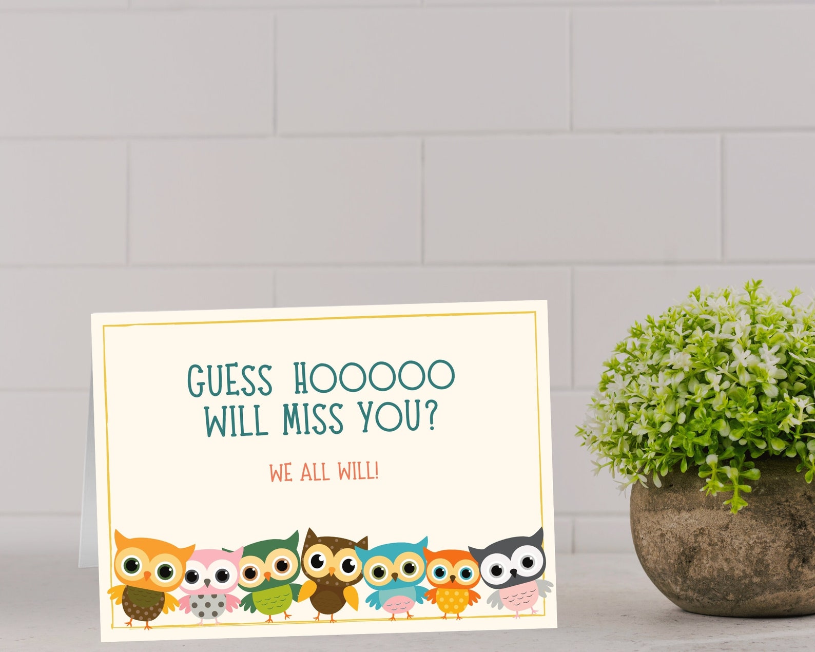 Printable Happy Retirement or Coworker Employee Leaving Card Congratulations Good Luck Funny Owl ...