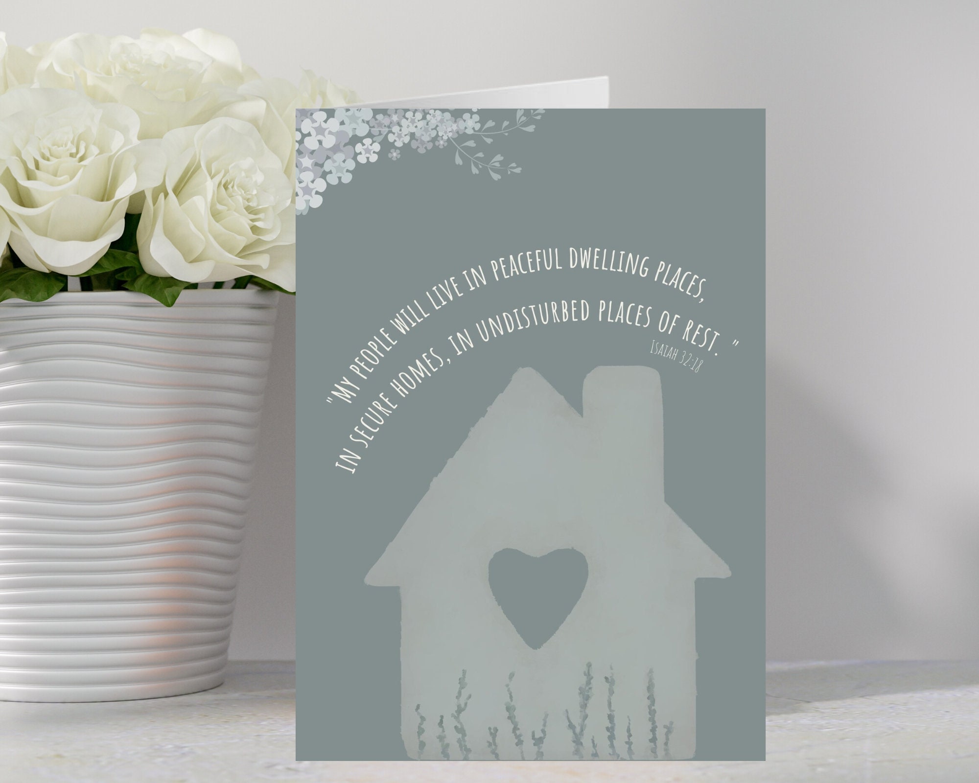 Printable Housewarming Blessing Card, Isaiah 32:18 My People Will Live ...