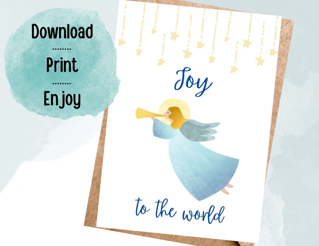 Printable Christmas Card Joy to the World Merry Christmas - Etsy