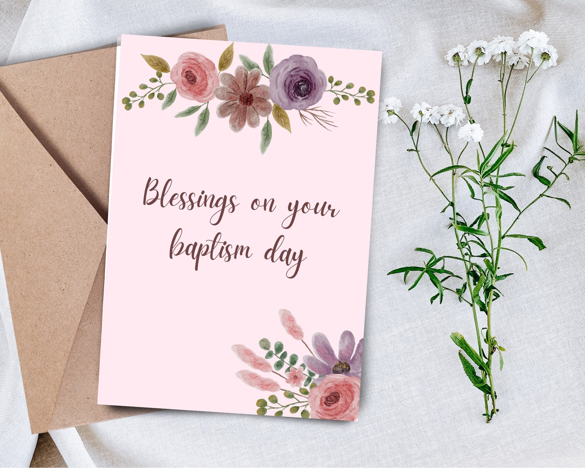 Printable Baptism Christening Card for Baby Child Teen Adult Blessings ...