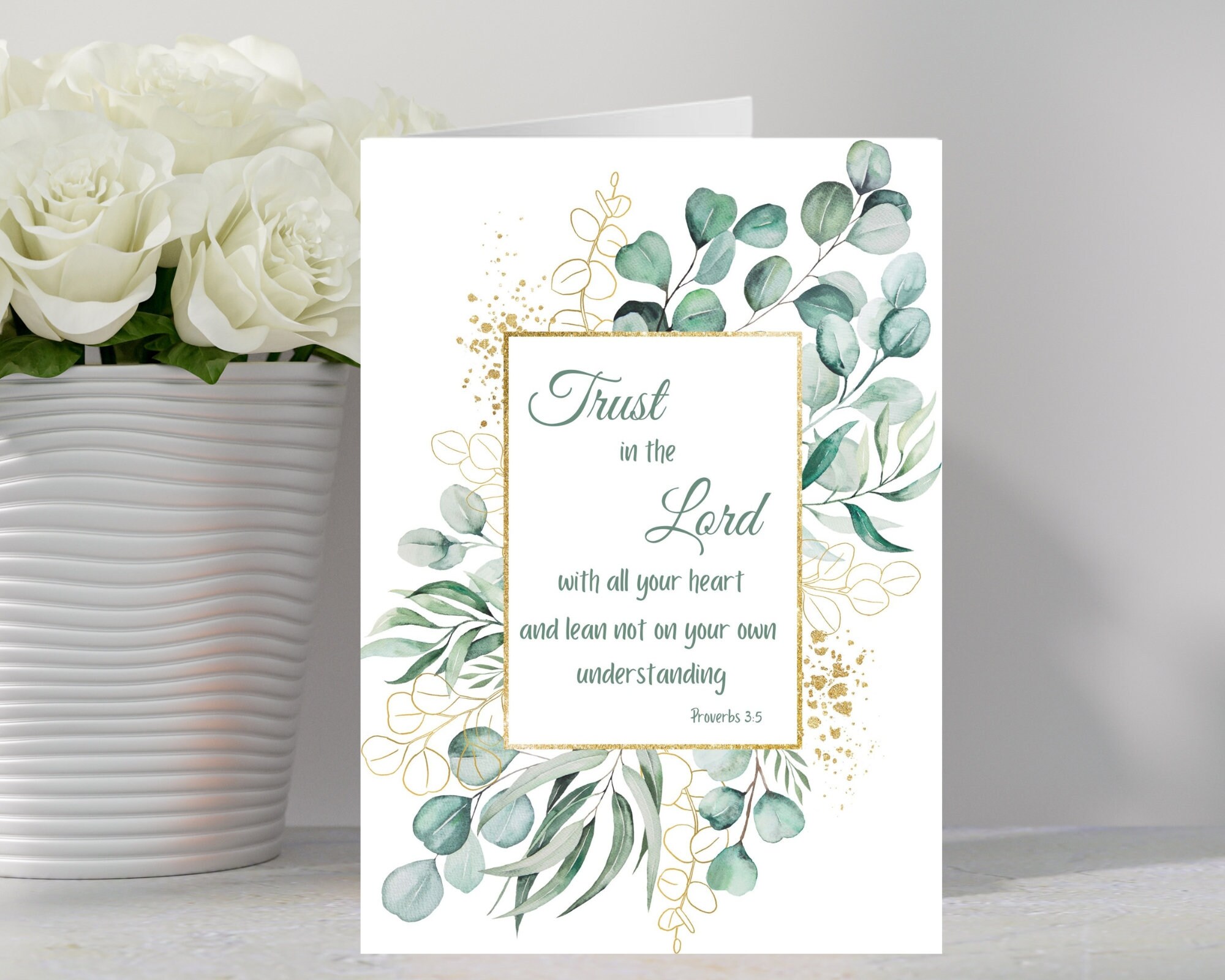 Printable Sympathy Card Proverbs 3:5 Bible Verse Grief Bereavement for ...